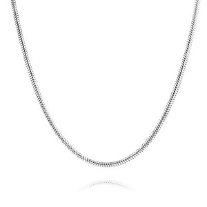 LeCalla 925 Sterling Silver 2 MM Magic 8 Sided Italian Snake Chain Necklace for Women 20 Inches