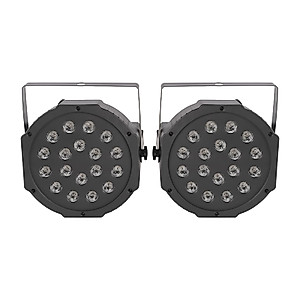 18 Lamp Beads Stage Light, Moving Head Stage Light 2 Par Light Round DMX RGB 3 Colors with 360 Adjustable Brackets for Weddings, Homes, DJ, Birthdays, Parties