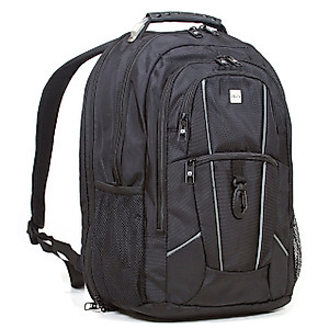 Dejuno Commuter Backpack Checkpoint-Friendly 15.6" Laptop Pocket, Black, Inch