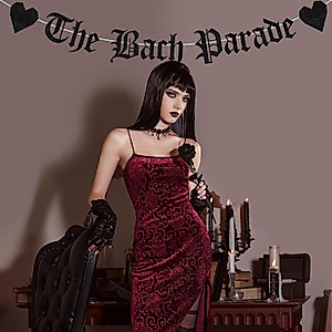 Sursurprise Gothic Bachelorette Party Decorations, The Bach Parade Banner, Old English Emo Bridal Shower Engagement Wedding Bahelor Party Supplies
