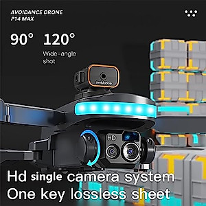 Mini Drone with Camera for Adults 4k Long Range with Color LED Lights Altitude Hold Headless Mode 2.4Ghz Fpv Rc Drone for Kids 8-12 Rc Plane Flying Toys Personalized Birthday Gifts Cool Stuff (Black)