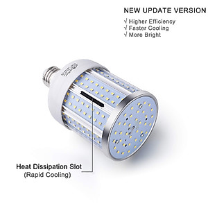 Auzilar 40W LED Corn Light Bulb Corn Lamp (280W Equivalent 6500K) Cool Daylight White Corn LED Bulb E26/E27 Medium Base for Indoor Garage Factory Warehouse Backyard 85V-265V (2-Pack)