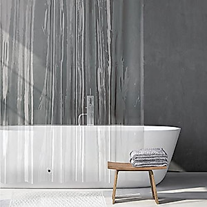 mDesign PEVA Shower Curtain Liner - 72" x 72" Deluxe Water/Odor Resistant Heavy Plastic 3-Gauge, Long Inner Shower Curtain Liner with Weighted Bottom Hem for Bathroom, Shower, Tub - 2 Pack - Clear