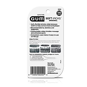 GUM Soft-Picks Original Dental Picks, 100 Count (Pack of 6)