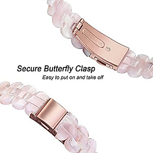 Secbolt Band Compatible with Apple Watch Band 38mm 40mm 41mm Women, Slim Resin Bracelet for iWatch Series 8/7/6/5/4/3/2/1/SE, Pinkish White
