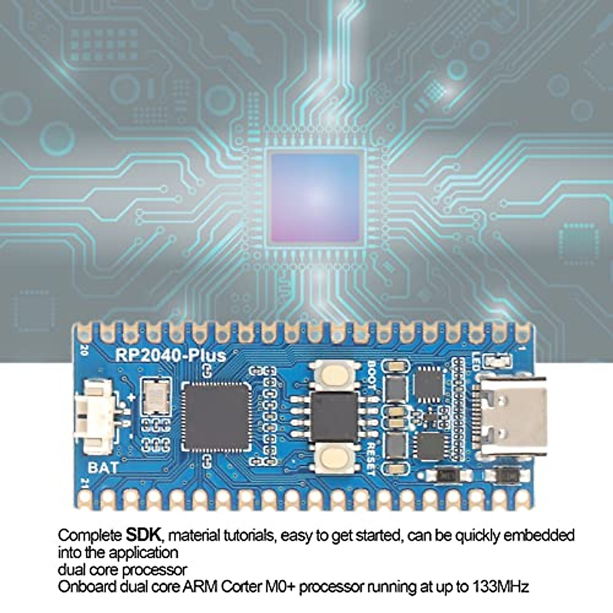 Development Card, TypeC Programmable Interface, Low Power Standby Buffer Hole Design RP2040 Plus Computer Development Card