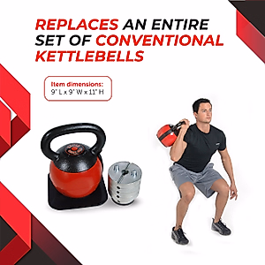 Stamina X Kettle Versa-Bell - 36 lbs Strength Training Kettlebell - Adjustable Kettlebell Weights with Smart Workout App - Kettlebell Weights for Home Workout