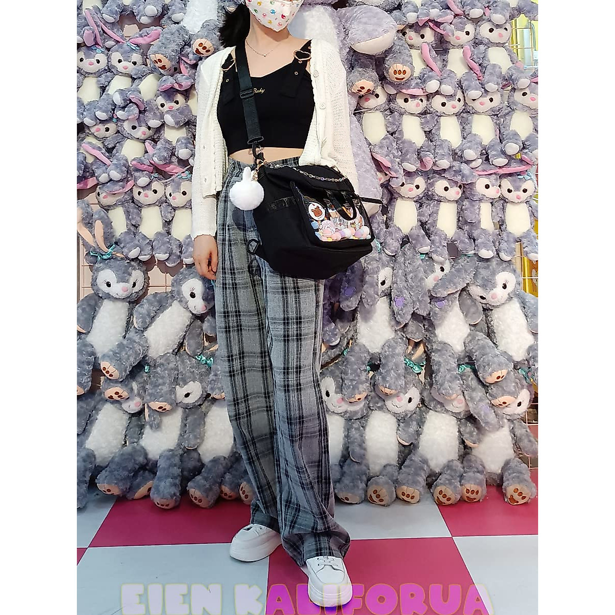 Eien Kaliforua Ita Bag Cute Ita Bag Backpack Kawaii Pins Display Backpack 3 Way Anime School Bag