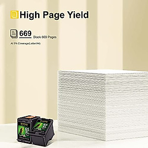 65XL Black Ink Cartridge High Yield Compatible for HP Ink 65 65XL 65 Black Ink Cartage Works with DeskJet 3772 3755 3722 3752 3700 2600, Envy 5055 5000 5070 5052 5014, N9K04AN (2 Black) Remanufactured