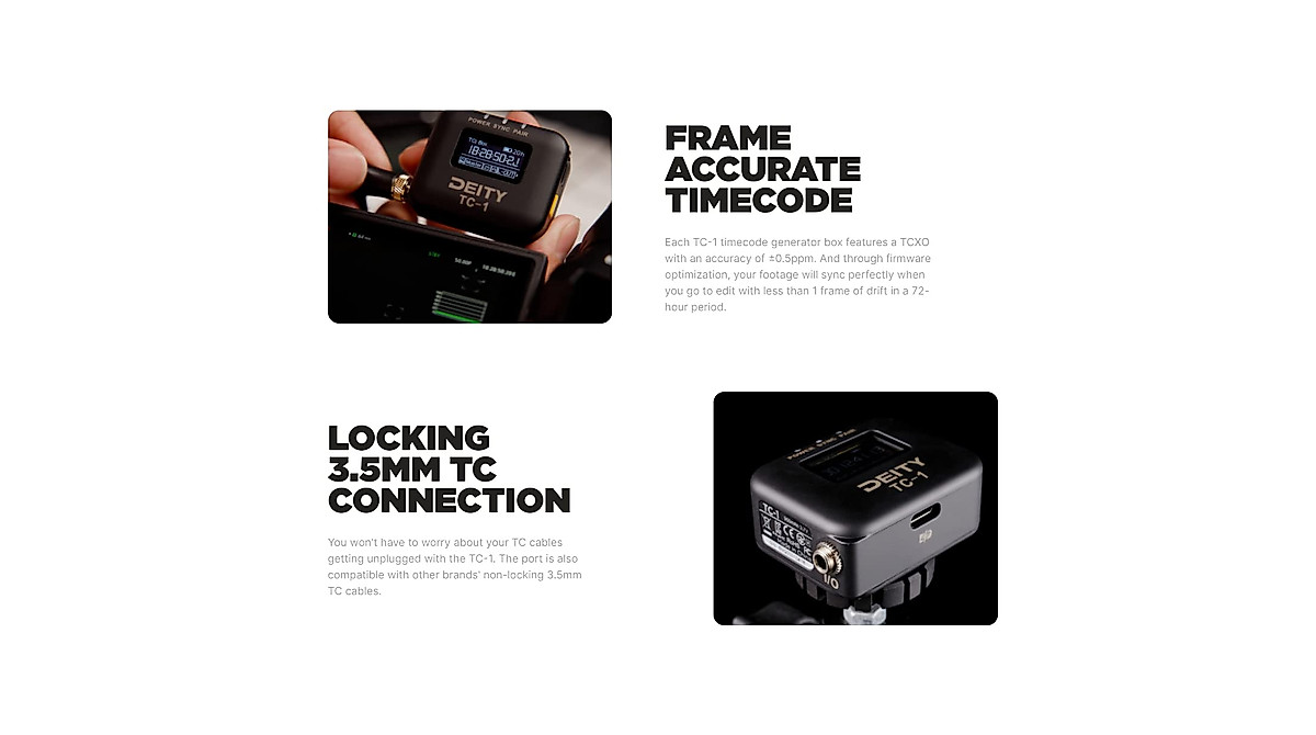 Deity TC-1 KIT Wireless Timecode Box 3 PCS,2.4G Radio,Timecode Accuracy ...