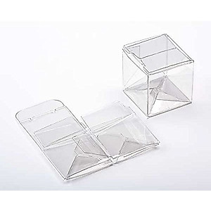 2x2x2 Clear Gift Boxes | Clear Plastic Boxes for Holiday Christmas Weddings Parties | Square Cube Party Favor Boxes for Ornaments Gifts Candy Cookies Cupcakes Packaging With Lids | ClearBags Food Safe PLB104 | 25 Boxes