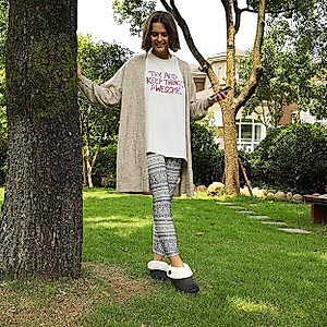 Wishcotton Women's Wool Cozy Memory Foam Winter Slippers Indoor Outdoor with Fuzzy Faux Fur Collar, Black, Size 9