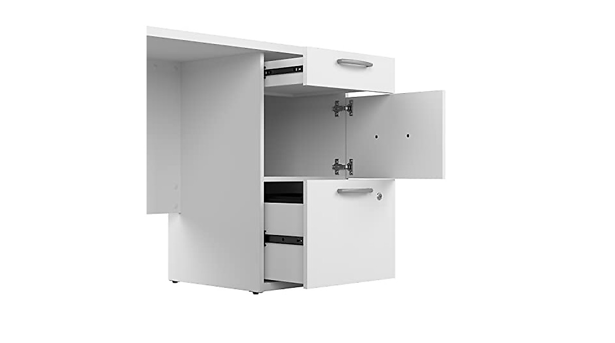 Bestar Logan Computer Desk in Pure White - 65W