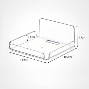 REQO Acrylic Floating Small Wall Shelves,Mini Wall Mounted Hanging Display Shelves, Universal Adhesive Shelf Easy to Install No Drill,for Security Cameras, Baby Monitors, Smart Speaker (2pcs)