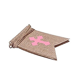First Communion God Bless Banner - Ready to Hang Burlap Garland - Baptism Christening Church Celebration Decoration – Pink Cross Confirmation Design by Jolly Jon
