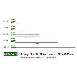 Rachel's Closeouts 100 Packs of 14 Gauge Needle 2-inch Dispensing Needle in Your Choice of Gauge & Pcs Blunt Tip Needle Industrial Dispensing Needle | Luer Lock Needle | Syringe Needles |