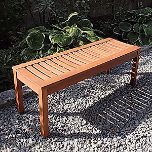 Achla Designs 125-0003 Backless, 4 ft Natural Finish Bench, 48-in L