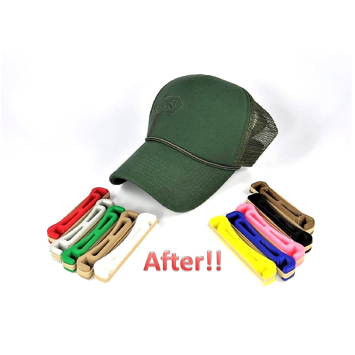 Visor Benders (Pack of 3 Black) ~ Tight Curl Model ~ Includes #64 Rubber Bands (NOT Recommended for X-Large Hats) Made in USA*