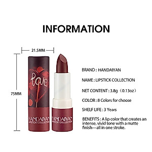 AKARY Matte Nude Lipstick, Bold & Intense Nudes Paper Tube Lipsticks Smooth Velvety Lip Gloss, Long Lasting Lip Stick Non-Stick Cup Not Fade Nude Lip Stick, Senior Matte Lip Makeup Gifts for Women and Girls