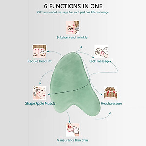 RUOYUN Gua Sha Massage Tool, Natural Jade Massage Tools for SPA Acupuncture Therapy Trigger Point Treatment Help Relieve Sore Neck, Hands and feet, Promote Blood Circulation