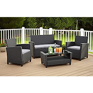 Cosco Outdoor Living 88529BGYE Malmo Patio Set, Black