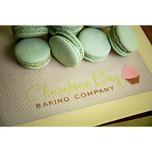 Silicone Baking Mat for Macaron- Two Half Sheet Mat Set 16.5 x 11 5/8 - Non Stick - Cookie Sheet - Baking Liner - Perfect for Oven, Pastry, Bacon, Cookies, Chicken, Pizza, Bread, Pastry Rolling