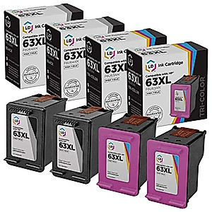 LD Products Remanufactured Ink Cartridge Replacement for HP 63XL High Yield (2 Black, 2 Color, 4-Pack)