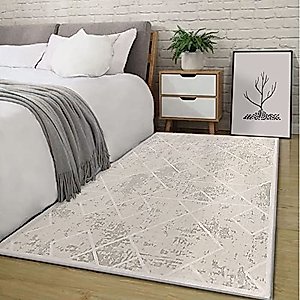 Leesentec Area Rugs Moroccan Geometric Stripe Rug for Living Room Bedroom Floor Mat Washable Rug Soft Non-Slip Carpet Imitation Cashmere Indoor Rugs Home Decor (YR22, 2' 7" x 3' 11" Rectangular)