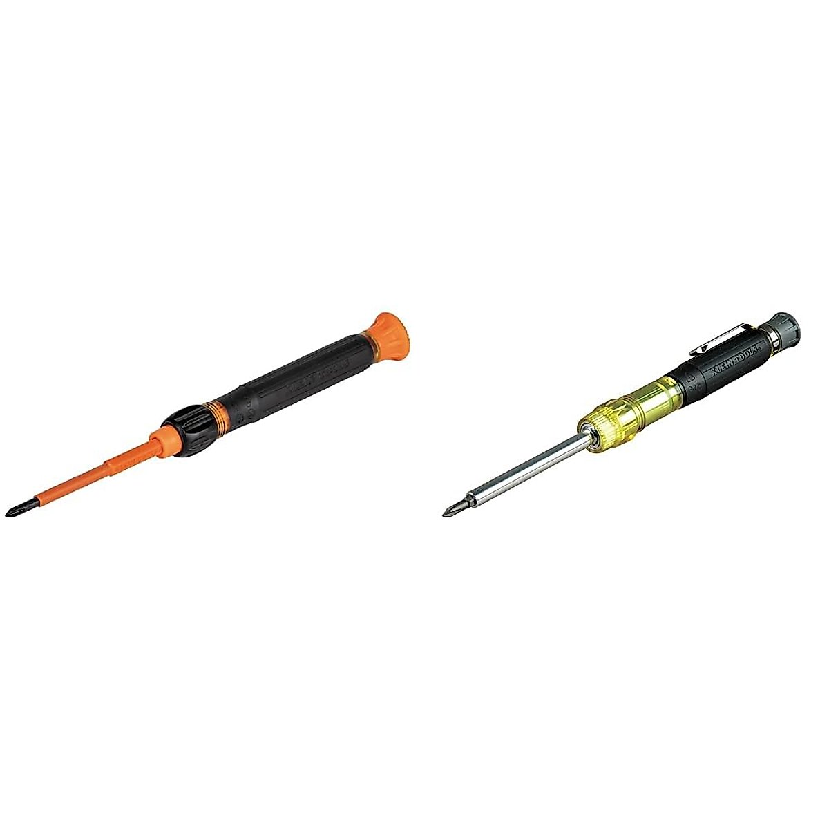 Klein Tools 2-in-1 Precision Screwdriver Set with Insulated Phillips and Slotted Bits + 4-in-1 Electronics Pocket Screwdriver