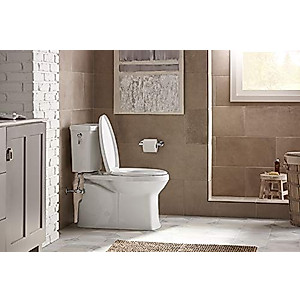 KOHLER 3814-0 Corbelle Comfort Height(R) elongated 1.28 gpf toilet with skirted trapway and Revolution 360 swirl flushing technology and left-hand trip lever (2 Piece), White
