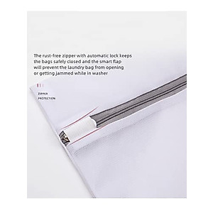 4 Pcs Mesh Laundry Bags Delicates for Washing Machine with Polyester Fine Mesh Fabric Wash Bag,Reusable and Durable Mesh Wash Bags for Lingerie,Blouse, Hosiery, Baby Clothes (1 Large, 1 Medium, 1 Small, 1 Bra bag 6 x 6 Inches)