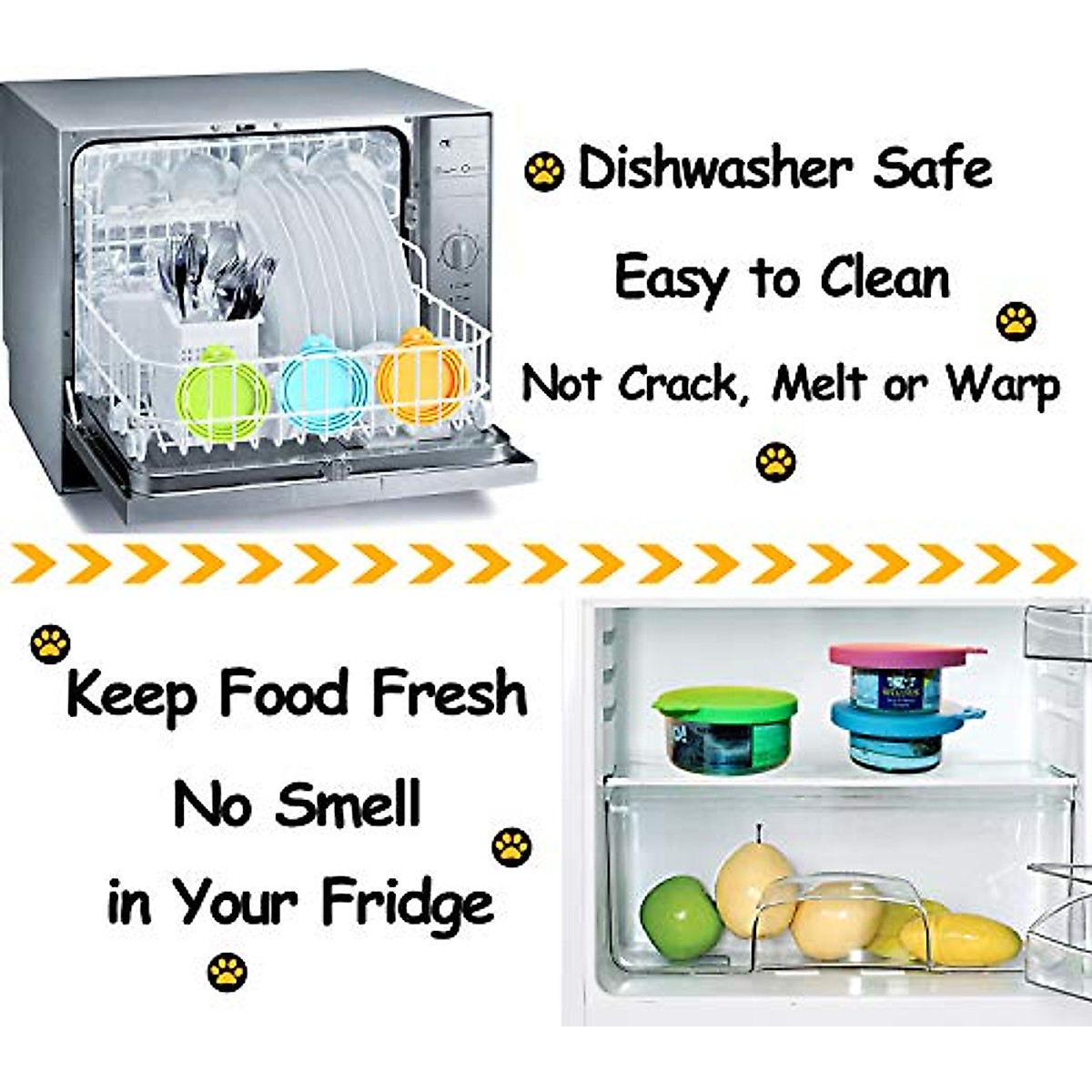 Comtim Pet Food Can Cover Silicone Can Lids for Dog and Cat Food(Universal Size,One fit 3 Standard Size Food Cans),Blue and Green