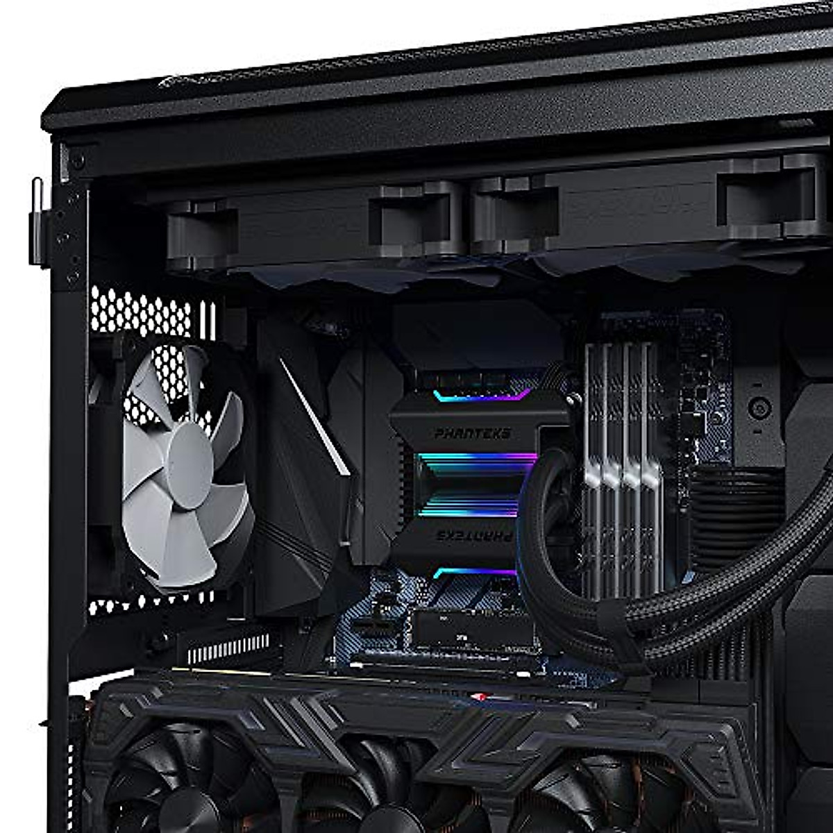 Phanteks (P-GO280MP_DBK01) Glacier One 280MP D-RGB AIO Liquid CPU Cooler, Infinity Mirror Pump Cap Design, 2X Silent 140mm MP PWM Fans, Black