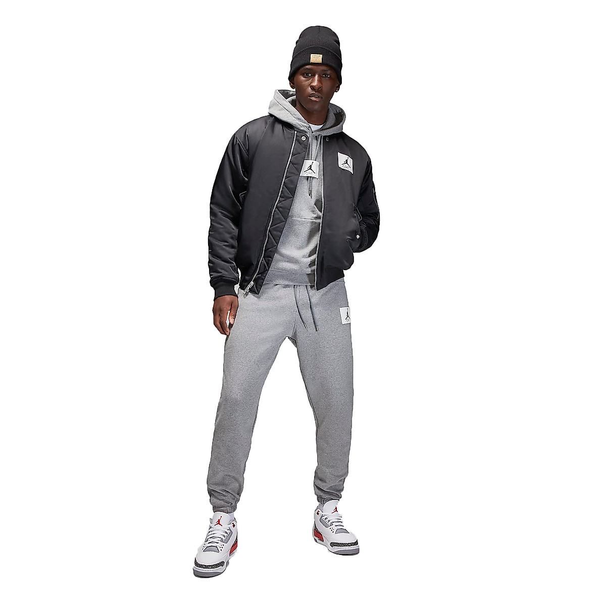 Nike Jordan Essentials Fleece Men's Hoodie (as1, alpha, m, regular, regular, Carbon Heather/Sail)