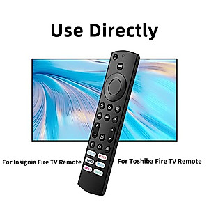 Replacement Remote for All Insignia Fire TV, Smart TV and Toshiba Fire TV of IR Function, Include 6 Shortcut Keys for Prime Video, Netflix, HBO, Vue, IMDb TV, Hulu