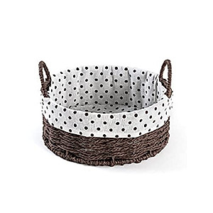 UXZDX Desktop Storage Box, Woven Storage Basket, Rattan Woven Sundries, Cosmetics, Snacks, Living Room Storage Basket (Color : Brown)