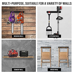 Heevir Folding Chair Storage Rack, Garden Tool Hanger, Garage Ladder and Foldable Chair Organizer Wall Mount Hooks, Garage Organization for Lawn, Beach, Camping, Yard Chiars