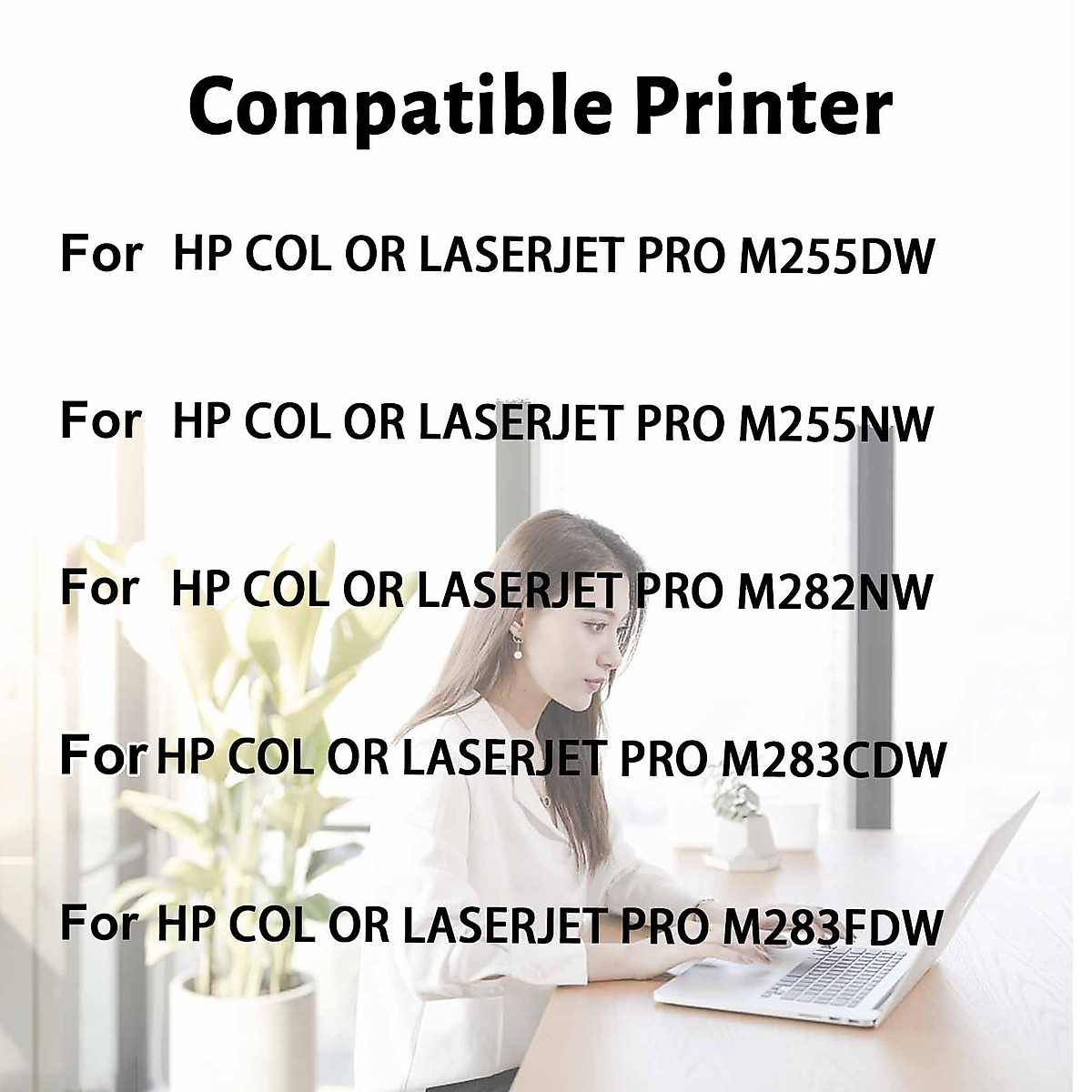 W2110A W2111A W2113A W2112A Replacement High Yield Toner Cartridge,Fits Compatible with for Hp M255DW M255NW M282NW M283CDW M283FDW Printers