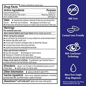 Rohto All-in-One Multi-Symptom Cooling Eye Drops, All-in-One Astringent, Lubricant & Redness Reliever Eye Drops for Irritated, Dry, Burning, Watery, Itchy, Red, Gritty Eyes, 0.4 fl oz bottle