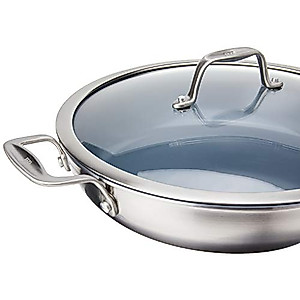 ZWILLING Spirit Ceramic Nonstick Braiser, 4-qt, Stainless Steel/Grey