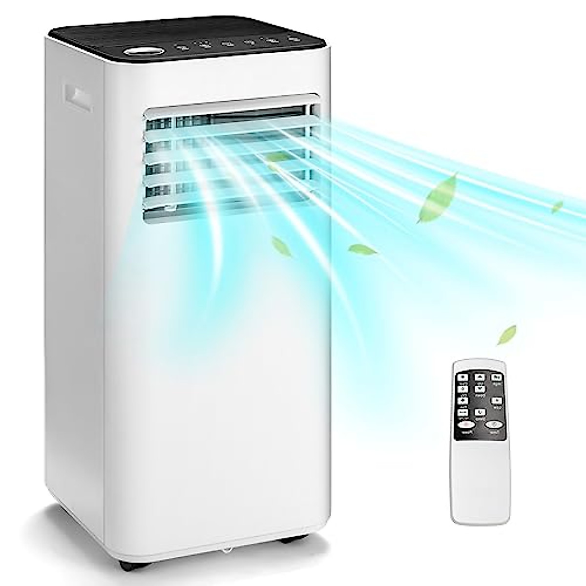 GOFLAME 8000BTU Portable Air Conditioner, AC Cooling Unit with Fan & Dehumidifier, 24H Timer, LED Display, Remote Control, Cool Rooms up to 350 Sq.Ft, Freestanding AC for Living Room (White-8000BTU)
