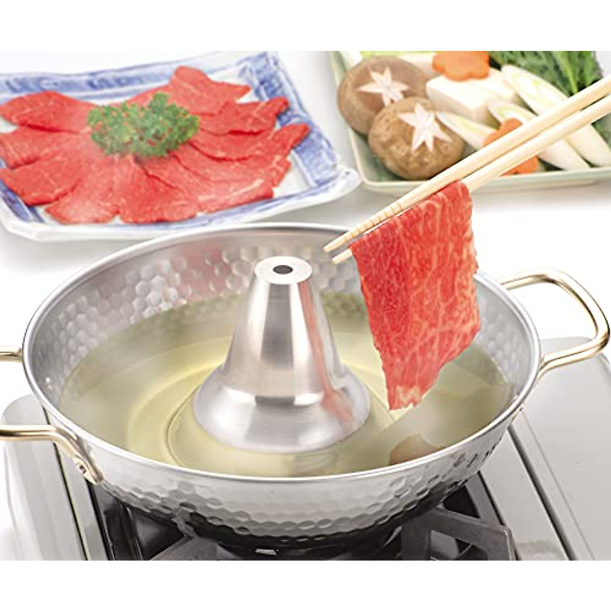 Pearl Metal Warakuan HB-5969 Stainless Steel Shabu-shabu Pot, 10.2 inches (26 cm), Made in Japan, Gas Fire Only