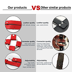 REATR Women Leather Waist Belt for Women, Plus Size Harness for Women, Vest Leather Belt Adjustable Waist Belt, Black - XXXL