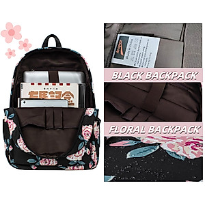 Leaper Fashion Water Resistant Laptop Backpack for Women Black