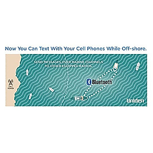 Uniden UM725GBT Marine VHF Radio, All USA, Canada, and Intl. Marine Channels, 1Watt/25Watt Transmit Power, Largest LCD Screen in Class, NOAA Weather Channels, Speaker Mic, GPS Built-in, and Bluetooth