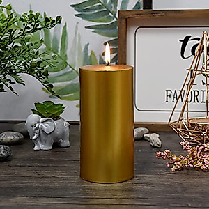 Zest Candle Pillar Candle, 3 by 6-Inch, Metallic Bronze Gold