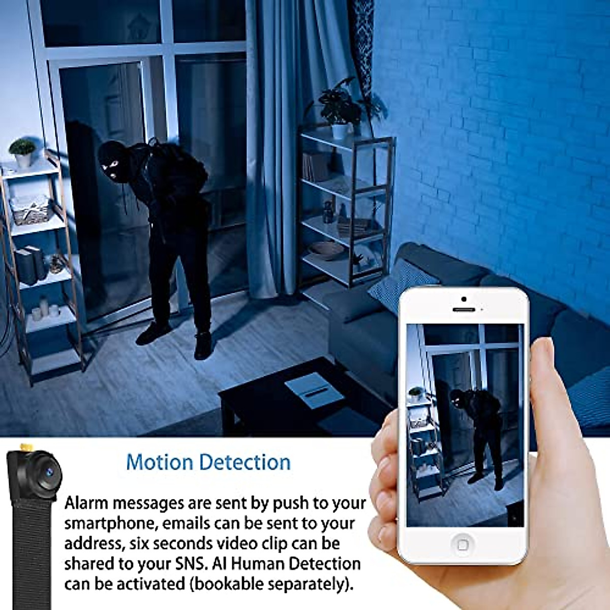 Mini Hidden Camera Module with 1080P HD Wireless DIY Small Camera Inside with Mobile Phone WiFi Hidden Camera Security Camera Nanny cam with Motion Detector TF Card Recording ULar S3