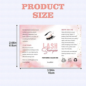 50PCS Lash Shampoo Label Stickers for Bottle, Lash Extension Stickers for Foam Pump Bottle Lash Bath Wash Label Personalised Stickers (B)