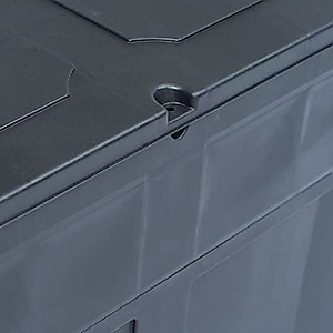Tidyard Garden Storage Box Plastic Storage Container 84.5 Gal Deck Box Garden Tool Organization Black for Patio, Lawn, Poolside, Backyard, Outdoor Furniture 46.9in x 18.1in x 23.6in (L x W x H)