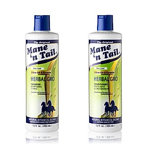 Mane 'n Tail: Herbal Gro Shampoo + Conditioner (12 oz Each), Olive Oil Complex That Helps Strengthens & Nourishes Hair